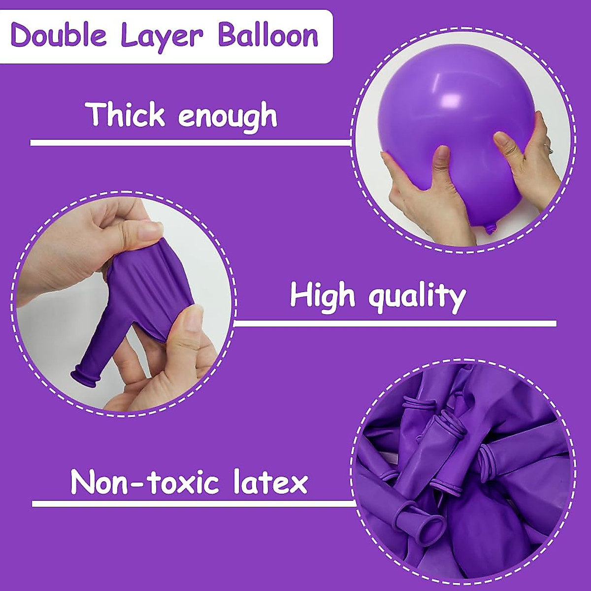 Purple Green Balloons Garland Double Stuffed Dark Green Purple Balloons Different Sizes Latex Purple Green Balloon Deep Purple Balloon Arch Kit for Birthday Baby Shower Christmas Wedding Party Decorat