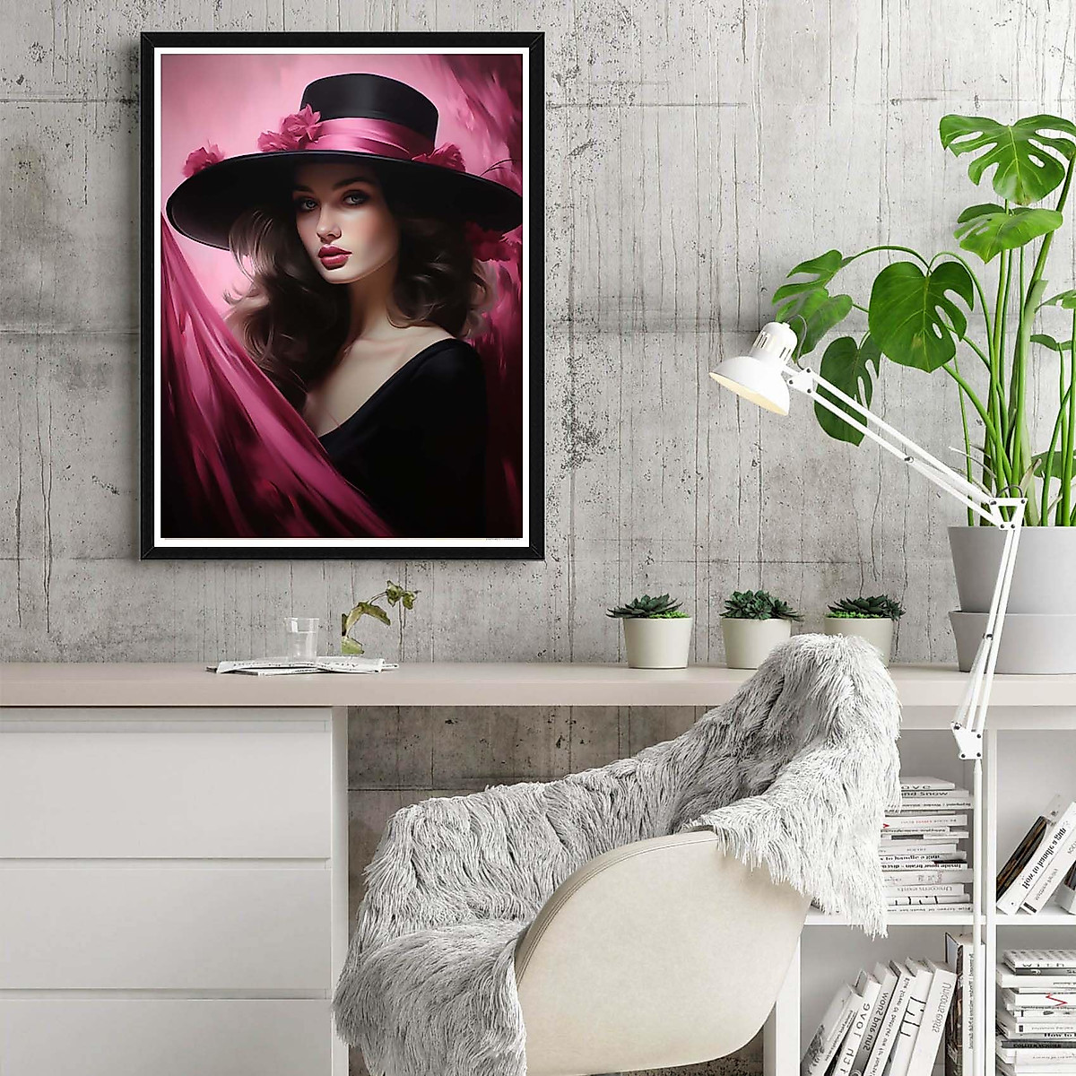 Reofrey DIY Diamond Art Kits for Adults Beauty, Woman Full Drill Round Rhinestone Diamond Painting Kits, Cross Stitch Embroidery Canvas for Crafts Home Wall Decor 30x40cm