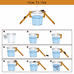 JXZH Plank Mouse Trap from Natural Wood - Humane Bucket Rat Trap - Walk The Plank Mouse Killer for Mice & Other Pests & Rodents