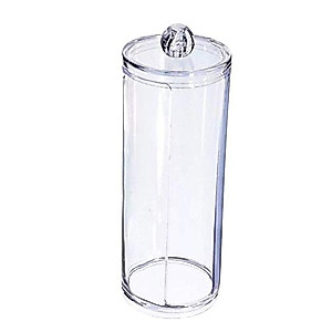 Jupley Premium Quality Bathroom Accessory Acrylic Set - Qtip Dispenser, Cotton Tips, Cotton Balls, Cotton Pads, Make-up Sponge Holder