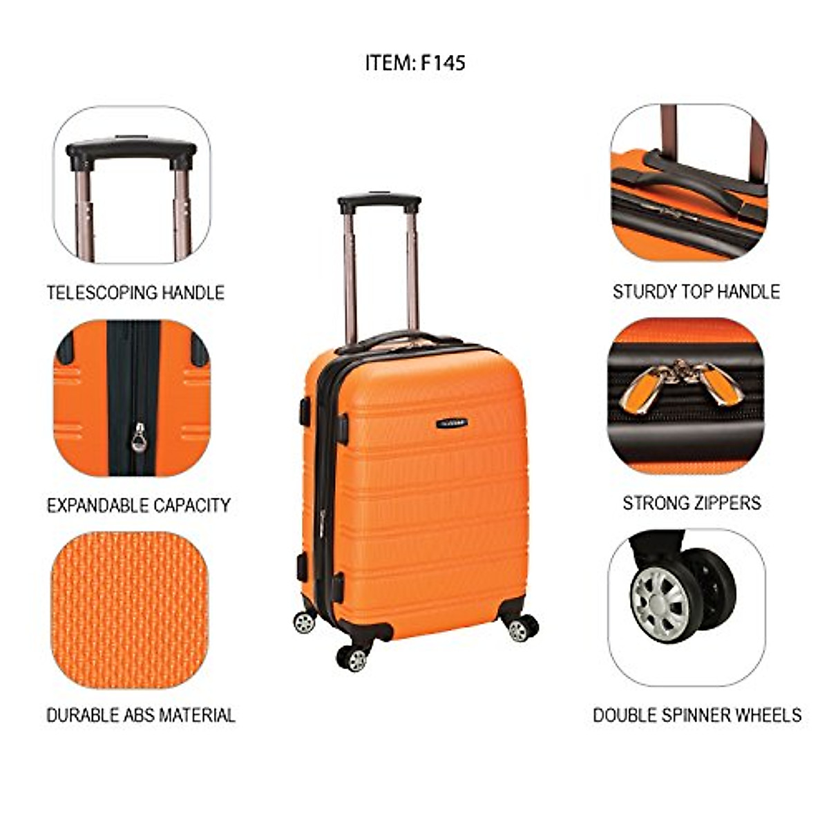 Rockland Melbourne Hardside Expandable Spinner Wheel Luggage, Mint, Carry-On 20-Inch