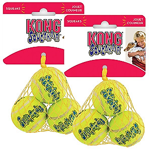 KONG Air Dog Squeakair Dog Toy Tennis Balls, Small (6 Pack)