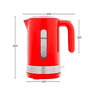 Ovente Electric Kettle, 1.8 Liter with Prontofill Lid, 1500 Watt BPA-Free Fast Heating Element with Auto Shut-Off & Boil Dry Protection, Instant Hot Water Boiler for Coffee & Tea, Red KP413R