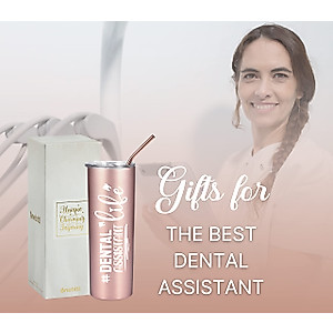 Dental Assistant Life 20 oz Insulated Stainless Steel Tumbler - Gift for Dental Assistants Recognition Week, Christmas and Birthday