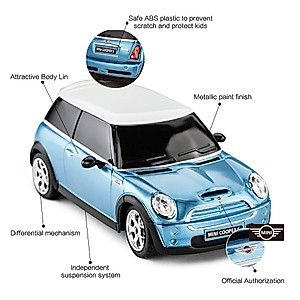 RASTAR 1:24 RC Cars Toy Mini Cooper Car for Kids Mini Cooper S Remote Control Car - Blue