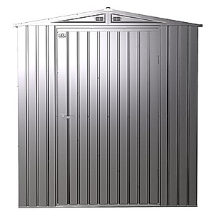 Arrow Shed Elite 6' x 6' Outdoor Lockable Gable Roof Steel Storage Shed Building, Silver