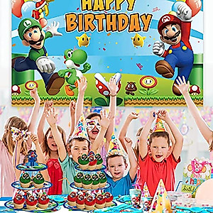 Mario Cupcake Stand, Super Brother Birthday Party Supplies Cupcake Tower, Video Games Birthday Party Decoration Dessert Stand for Baby Shower, Boys & Girls
