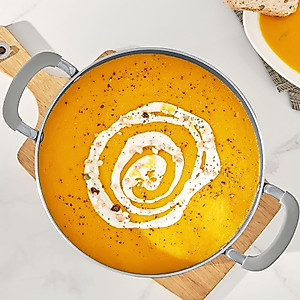 8 Quart Pot with Lid, BEZIA Ceramic Nonstick Stock Pot with Lid, Induction Ready, Large Cooking Pot with Silicone Handle, Compatible with All Cooktops, Dishwasher Safe