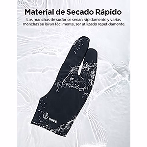 UGEE Digital Drawing Glove 4 Pack，Artist Glove for Drawing Tablet Digital Art Glove with Two Finger for Right Hand or Left Hand Universal Sizes