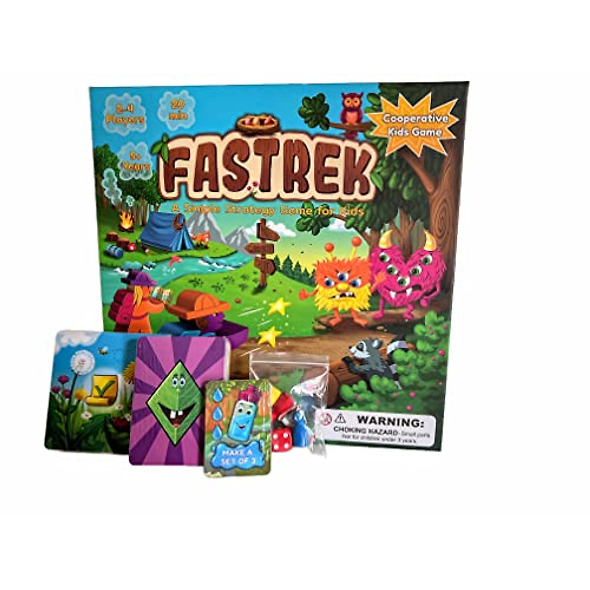Fastrek - Trek to Campsite | Cooperative Board Game | 2-4 Player Strategy Game | Age: 5+