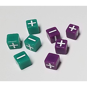 10mm Green & Purple Fate Fudge Dice / 8 Very Small Dice