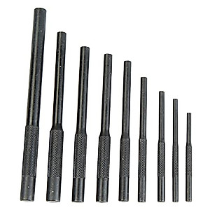 Wheeler Master Roll Pin Punch Set with Dual Sided Hammer, Roll Pin Punches and Starters, Storage Case for Gunsmithing,silver