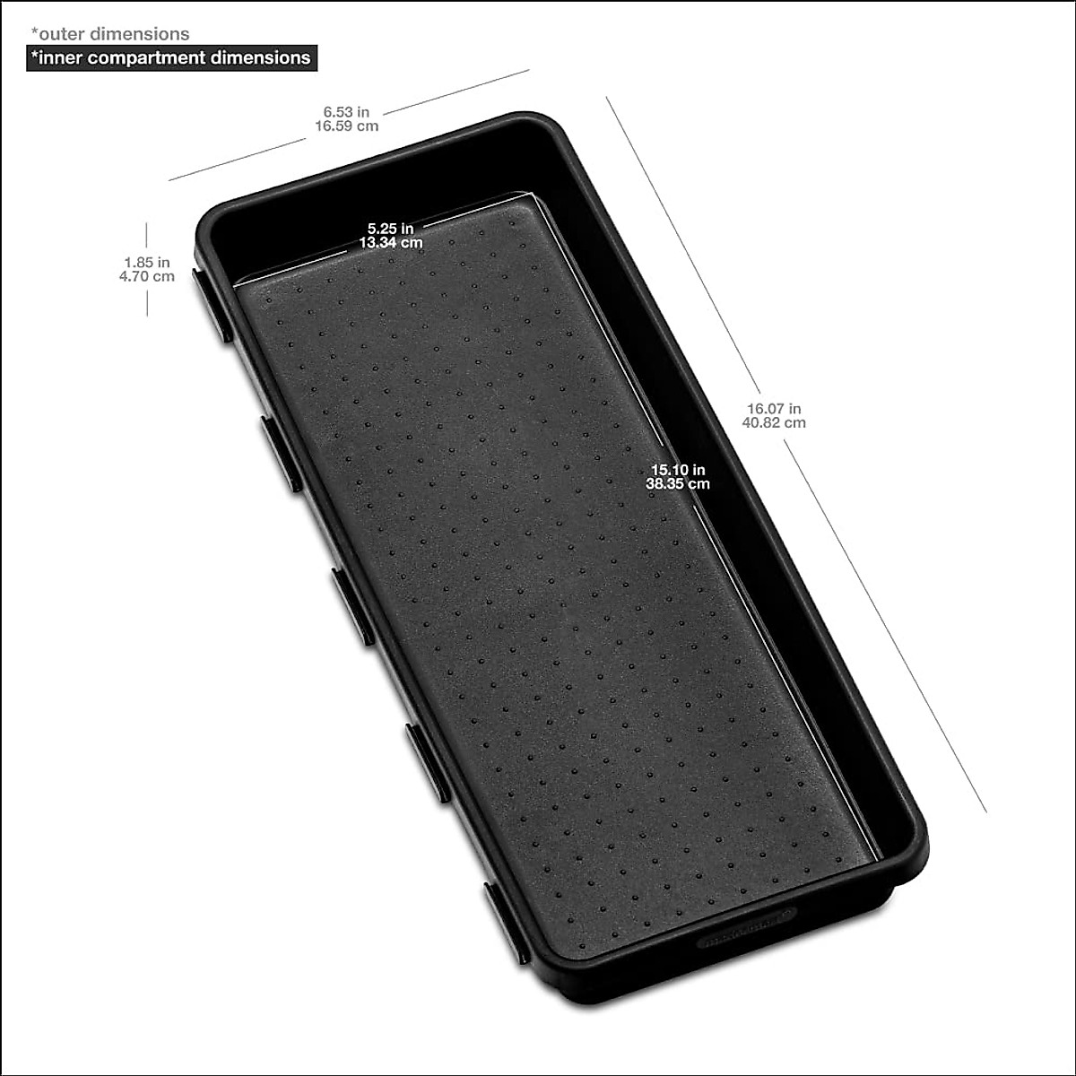 madesmart Antimicrobial 9 x 3 Interlocking Pop in Customizable Multi-Purpose Drawer, One Home Organization, EPA Certified, Pack of 6, Carbon