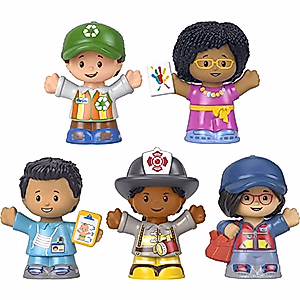 Fisher-Price Little People Surprise & Sounds Home [Amazon Exclusive] & Little People Community Heroes, Figure Set Featuring 5 Character Figures for Toddlers and Preschool Kids Ages 1 to 5 Years