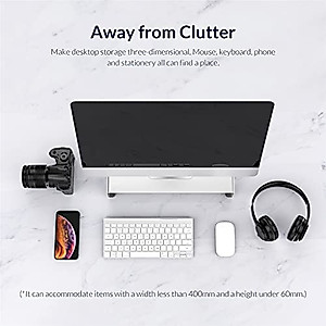 ASDAJK Aluminum Monitor Stand Riser Computer Universal Laptop Stand Metal Desktop Stand Organizer for PC Home Office (Color : White-Fruit peach5)