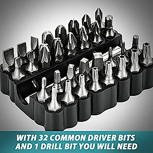 ALEAPOW 124PCS 4V Cordless Screwdriver Tool Kit Set, 6+1 Torque Setting, Adjustable 3 Position, 4Nm Electric Screwdriver, Flexible Shaft, Hand Tool Kit for Home with Storage Toolbox