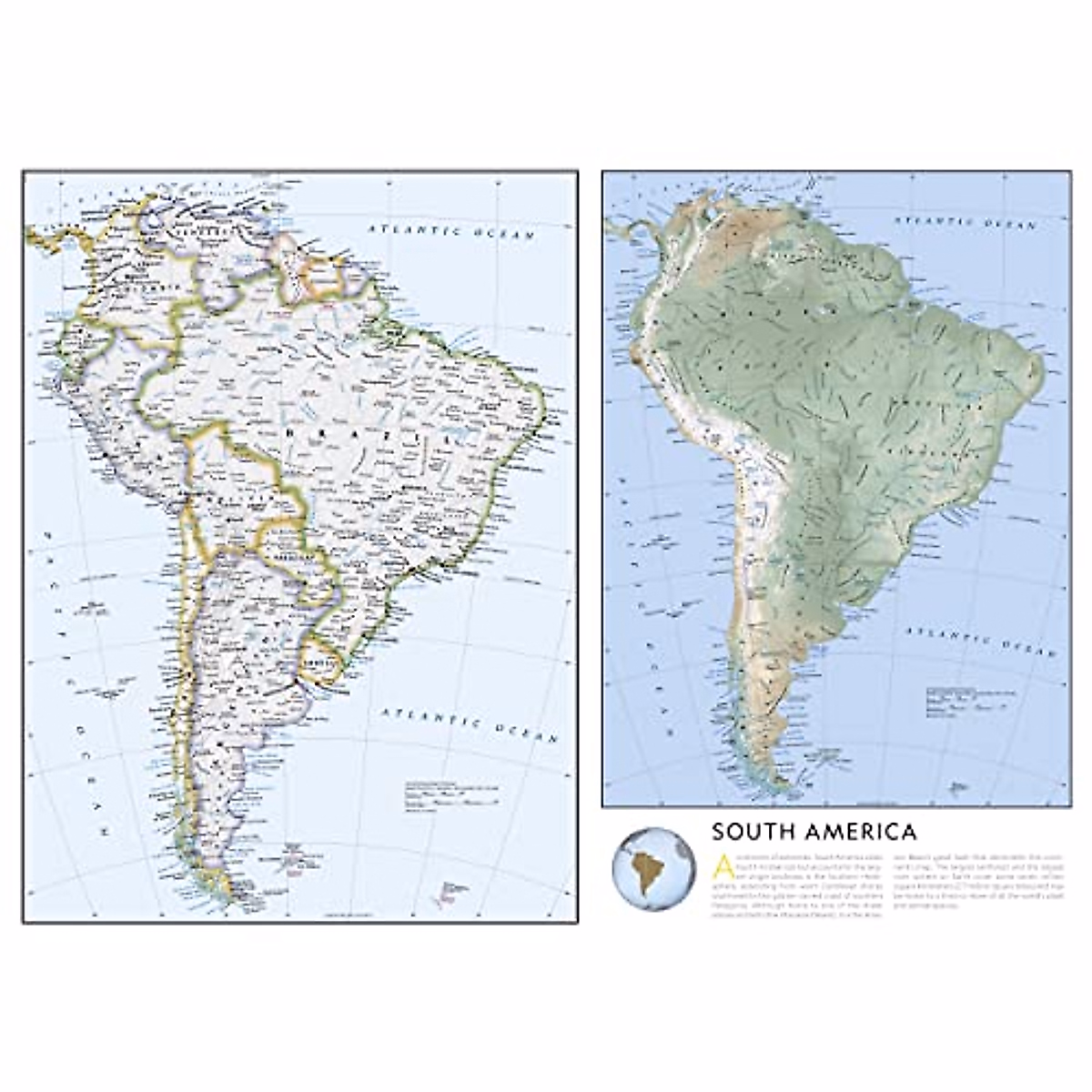 National Geographic South America and Antarctica Map (folded with flags and facts) (National Geographic Reference Map)