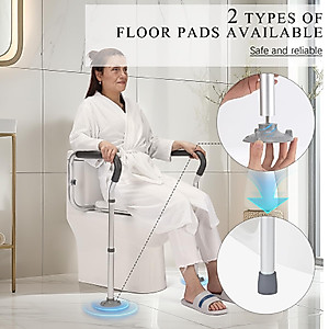 Toilet Safety Rail for Seniors, Toilet Grab Bars for Seniors and Disabled, Toilet Handles for Elderly with Adjustable Width and Height, 350 lb Weight Capacity, FSA/HSA Eligible (White)