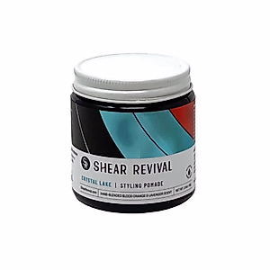 Shear Revival Crystal Lake Cream Pomade | Men's Hair Styling Medium Hold | Natural Finish Infused with Aloe Leaf Juice, Carnauba Wax, Mango Butter, Deeply Conditions Hair & Scalp & Hydrates 3.4oz