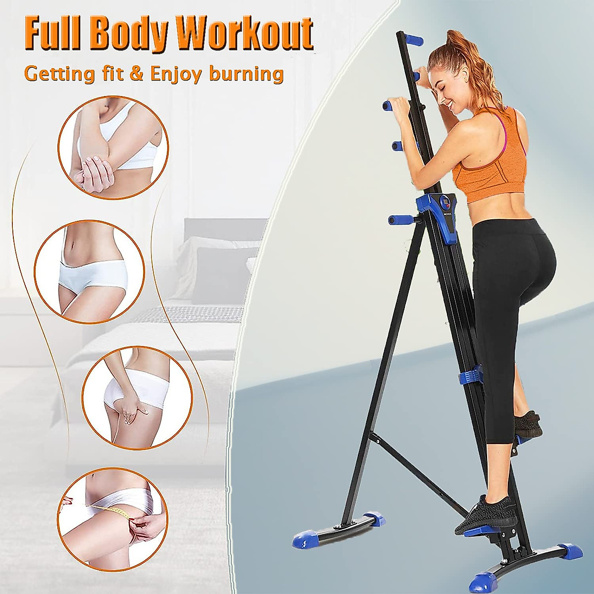 Upgraded Vertical Climber Exercise Machine, Folding Vertical Climber Cardio Exercise Machine Stepper Stair Climber for Full Body Workout Training