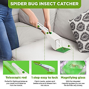 ISOTRONIC Insect Spider Catcher Trap for Bees Butterflies bumblebees Bugs Beetles with Magnifier and Extension Function