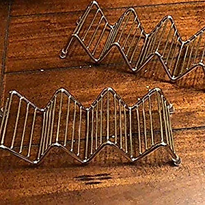 LifeEase Taco Holder, taco holder stand,Stainless Steel Taco Rack, Good Holder Stand on Table, Hold 3 or 4 Hard or Soft Shell Taco, Safe for Baking as Truck Tray- Set of 2