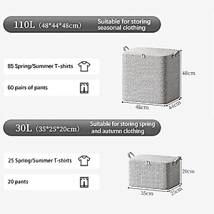 Tiljvks Large Blanket Storage Containers,Stackable Storage Bins Non-woven Zipper,Breathable Clothes Bedding Pillow Sheet Storage Bags with Zipper,Non-woven Moving Quilt Large Capacity Storage Bins