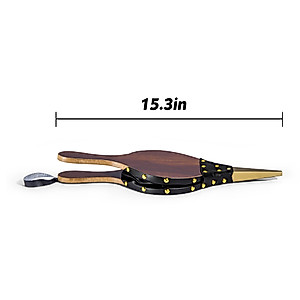 goldblue 15.5" x 6.5" Fireplace Wood Bellows Fireplace Bellows Outdoors Barbeque Grill Chimney Hand Bellow, Wood Bellows