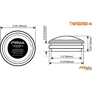 PRV AUDIO TW100SD-4 Soft Dome Tweeter Pair, 28 mm Dome, 4 Ohm, Sleek Flush Mount Design, Lightweight, Neodymium Magnets, Mounting Bracket Included (Pair)