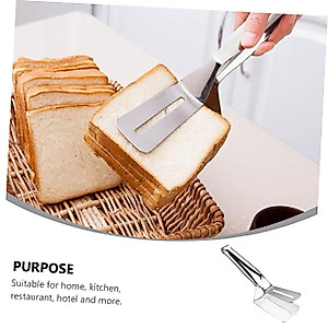 FUNOMOCYA 1pc Stainless Steel Spatula Clip chinese wok spatula Stainless Steel Food Tongs Pancake Shovel steak tongs bread tongs spatulas for nonstick cookware Kitchen Gadget fried Noodle