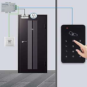 OBO HANDS RFID Door Access Control System Keypad +NC Electric Drop Bolt Lock+Power Supply+Exit Button +10pcs Fobs/Cards