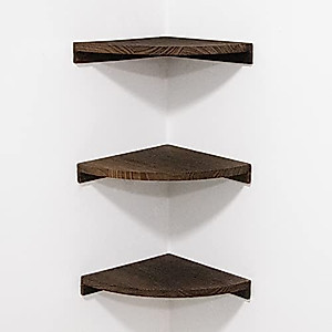TNQNCFL Round Floating Corner Shelves,Solid Wood Corner Floating Shelves,Wall Mount Floating Corner Shelves,Hanging Corner Shelf for Wall Decor Bedroom Living Room Bathroom Kitchen Office