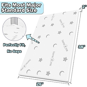 Home4me Baby Mattress 38" x 26"x 2'', Dual Sided Toddlers Mattresses, Gel Memory Foam Mattresses, Toddler Mattress Pad with Removable Washable Cover for Baby and Toddlers, White