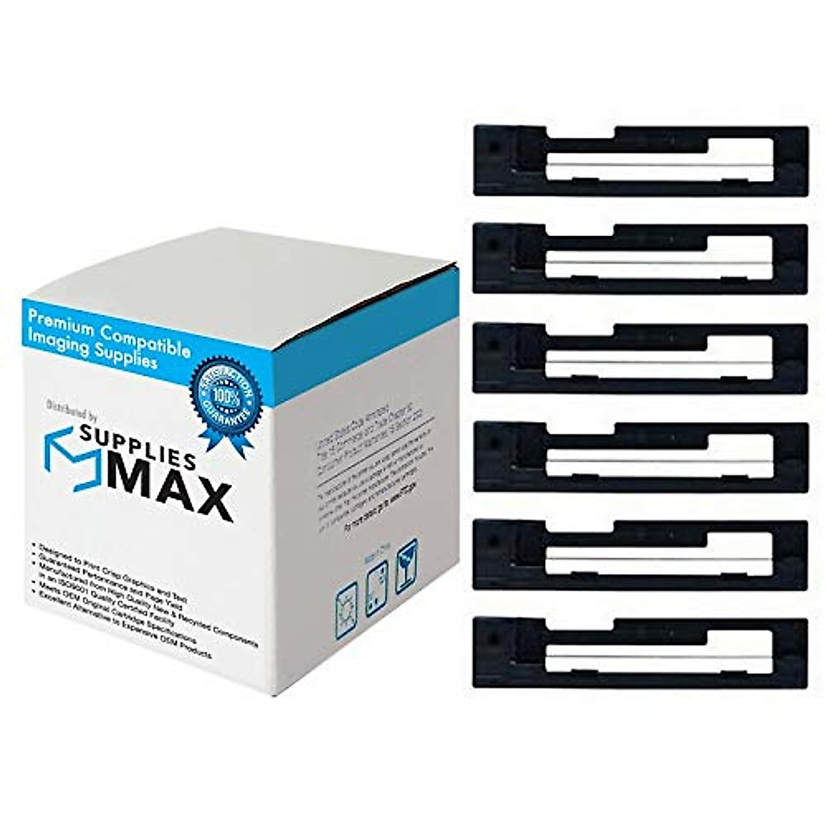 SuppliesMAX Compatible Replacement for Nashua 40334B Black P.O.S. Printer Ribbons (6/PK) - Replacement to Citizen IR-91P