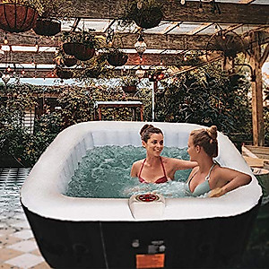 #WEJOY AquaSpa Portable Hot Tub 61X61X26 Inch Air Jet Spa 2-3 Person Inflatable Square Outdoor Heated Hot Tub Spa with 120 Bubble Jets