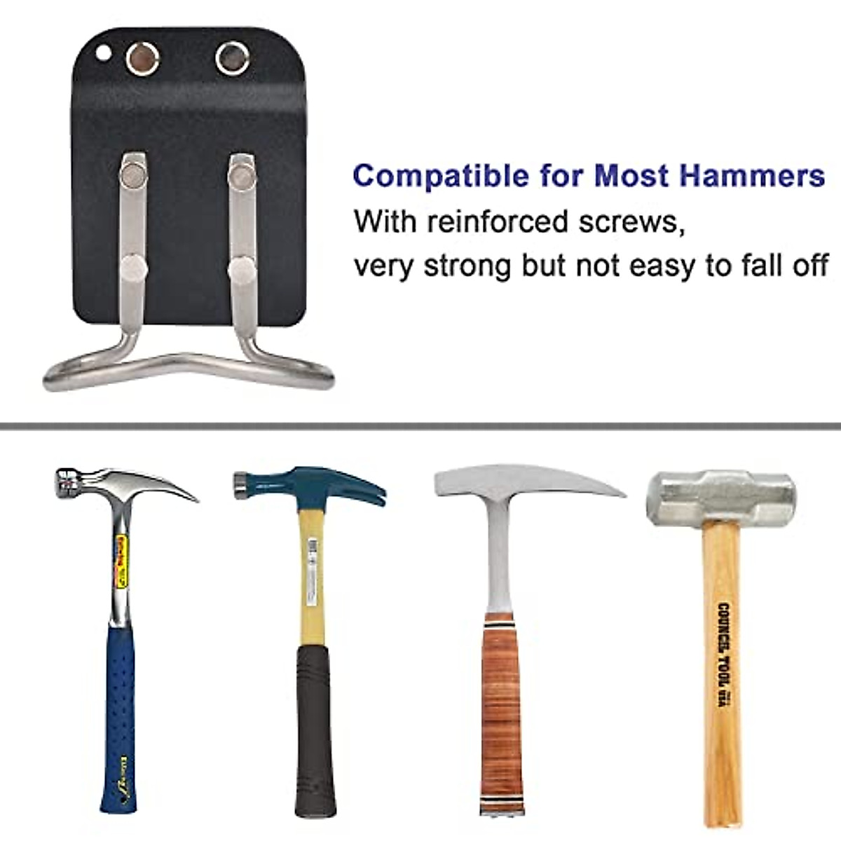 iGuerburn Hammer Holder Loop - Hammer Holster Clip on 2" Tool Belt, Hammer Belt Hook for Rip Claw Framing Hammer, Rock Heammer