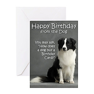 CafePress Border Collie Birthday Card Folded Greeting Card Glossy