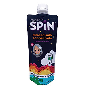 Wilderness Poets SPiN, Almond Milk Concentrate (Unsweetened) - 14 Servings - Make Almond Milk or Non-Dairy Creamer for Coffee, Tea, Lattes, Smoothies (8 Ounce Squeeze Bag)