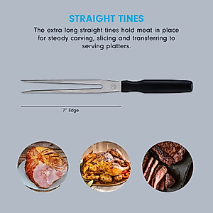 Messermeister Pro Series 7” Straight Carving Fork - German X50 Stainless Steel & NSF-Approved PolyFibre Handle - Rust Resistant & Easy to Maintain - Made in Portugal