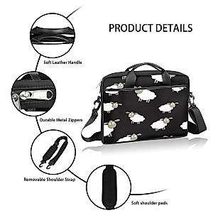 Sheep Laptop Computer Bag Waterproof Shoulder Messenger Bag 13-15 inch Durable Laptop Tote Bag with Shoulder Strap Handle Lightweight Crossbody Briefcase