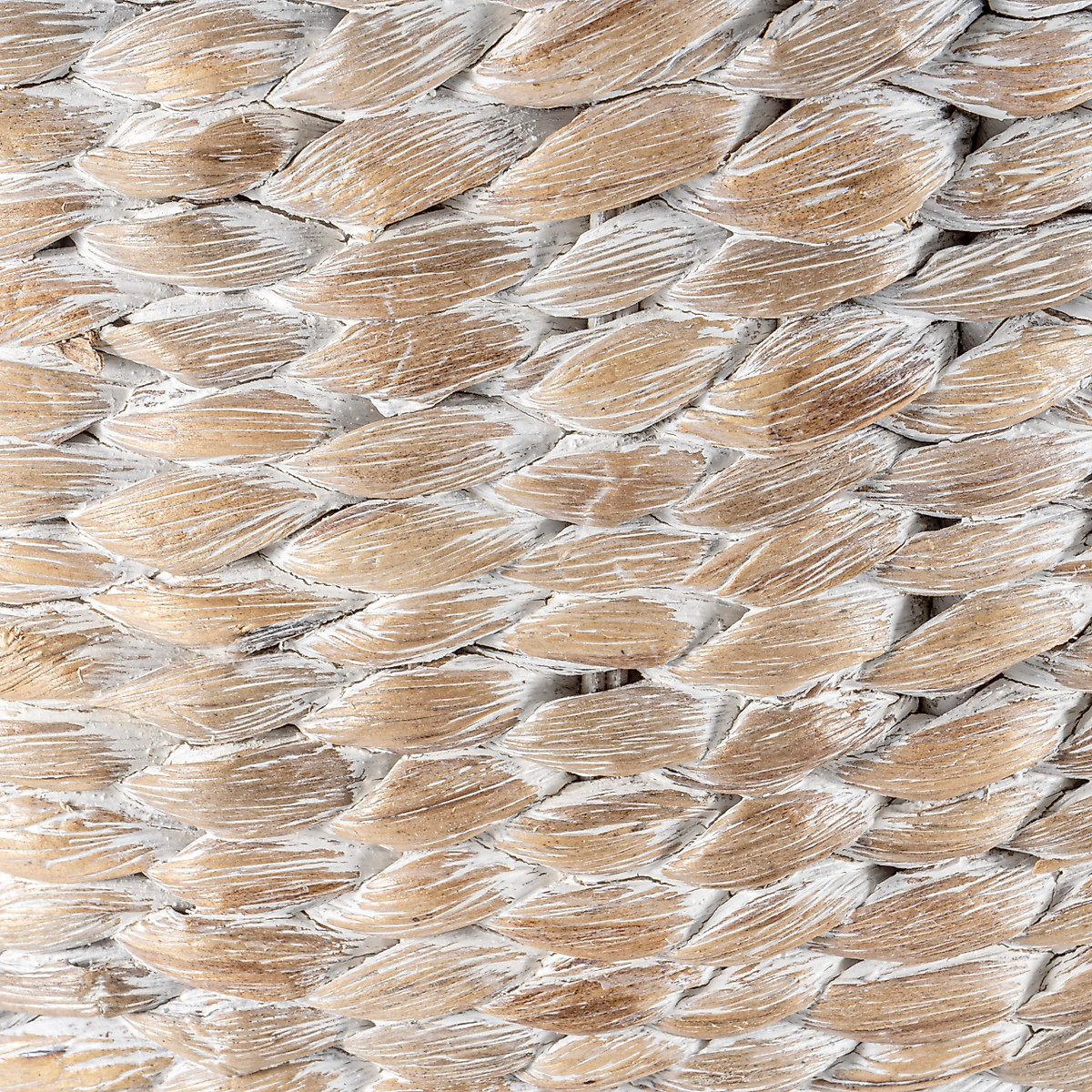 happimess SAT1000C Bhola 18" Hourglass Handwoven Hyacinth Storage Accent Table with Lid for Storage and Decoration in Bedroom, Living Room, Kitchen, Dining Room, Entryway, Guestroom, White Wash