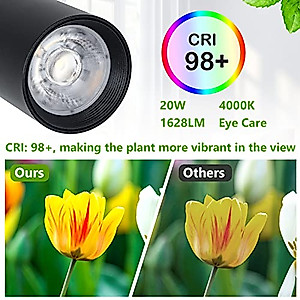 HMVPL Grow Lights Stand for Indoor Plants Full Spectrum Tall Plant Light for Indoor Growing with 20W COB Plant Light Bulb,4/8/12H Timer, Led Growth Floor Lamp for Large Plant Seedling(6 Level Height)
