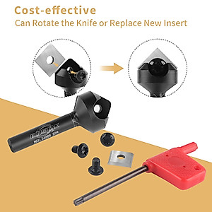 BINSTAK 90 Degree V Groove Router Bit 1/4 Inch Shank, Carbide Insert Wood CNC Router Bits for Woodworking Engraving Carving
