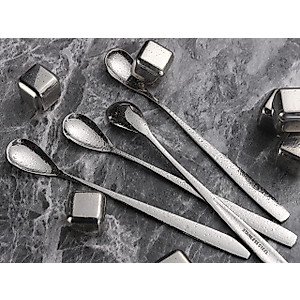 Iced Tea Spoons Set of 6 Stainless Steel Coffee Stirring Spoons Cocktail stir sticks Spoons Ice Cream Spoons with Long Handle