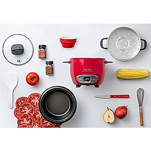 Aroma Housewares 14-Cup (Cooked) (7-Cup UNCOOKED) Pot Style Rice Cooker and Food Steamer (ARC-747-1NGR) , Red