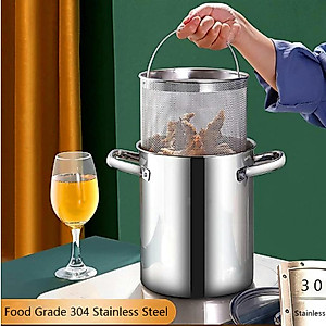 Cooking Pots,Japanese Spaghetti Pot with Basket Insert & Lid, Stainless Steel Vegetable Asparagus Spaghetti Steamer Oil Deep Fry Pan Pasta Stovetop Cooker