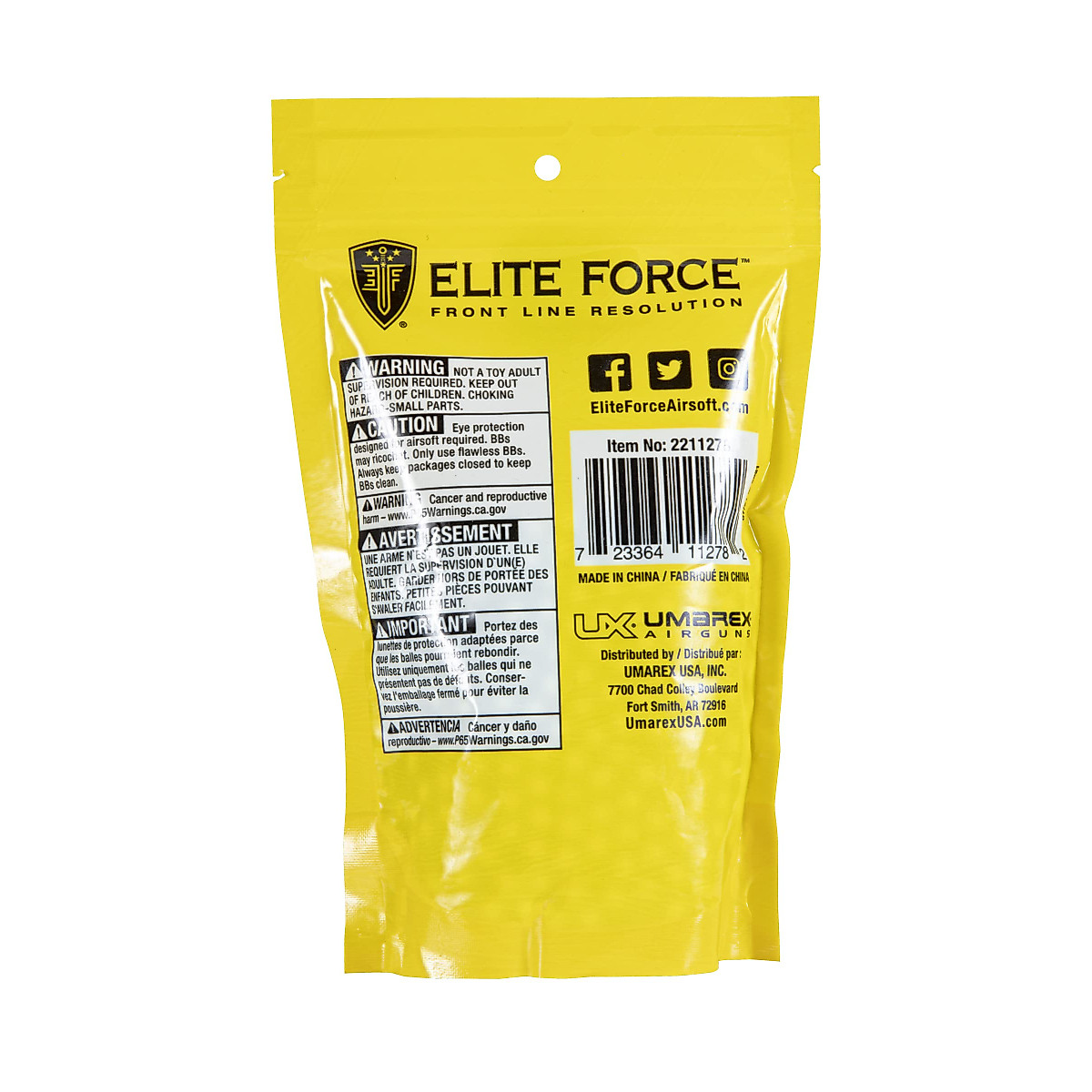 Elite Force Tracer BBS Glow-in-The-Dark Premium 6mm Airsoft BBS Ammo, 1000 Count, 0.25 Gram, One Size