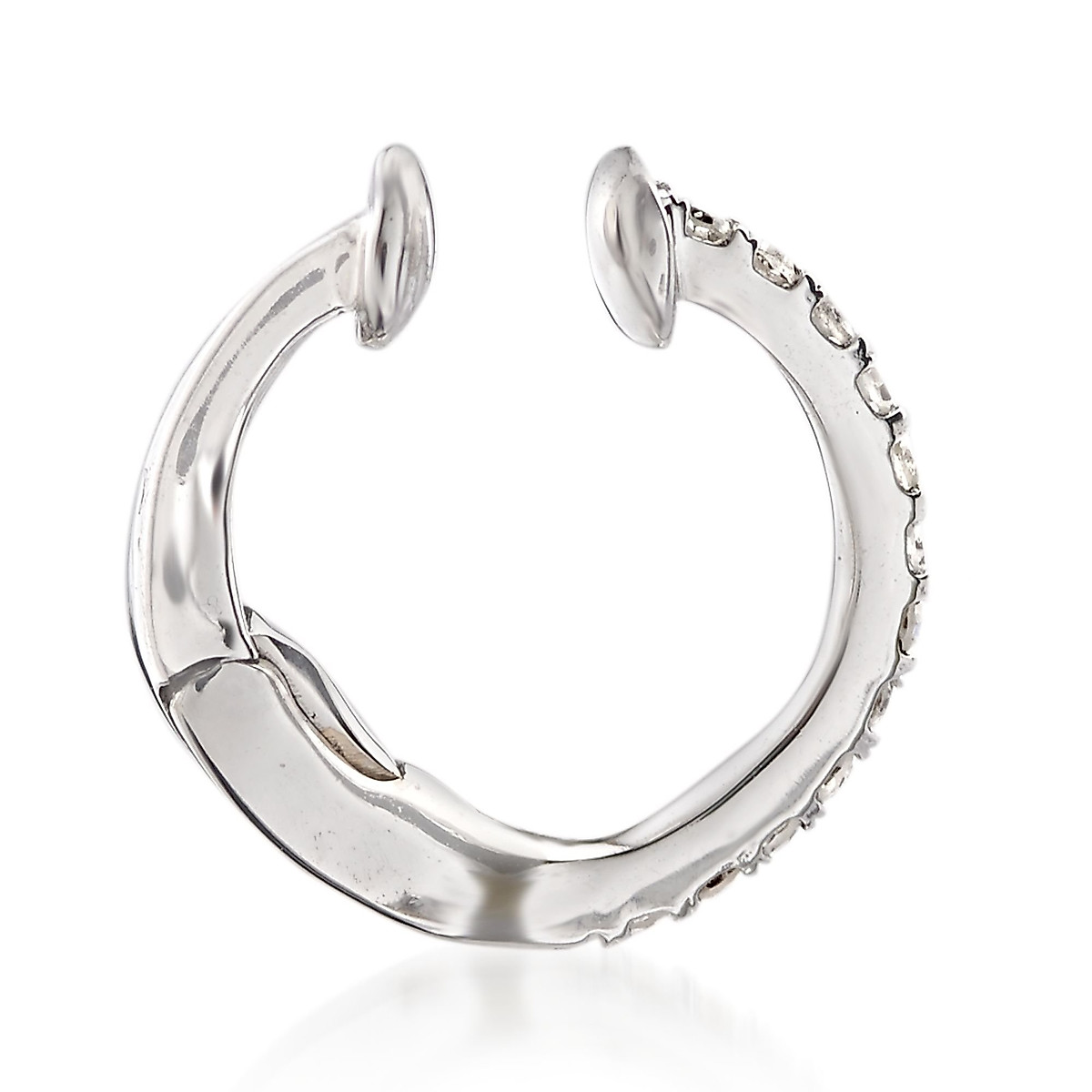 Ross-Simons Diamond-Accented Single Ear Cuff in 14kt White Gold