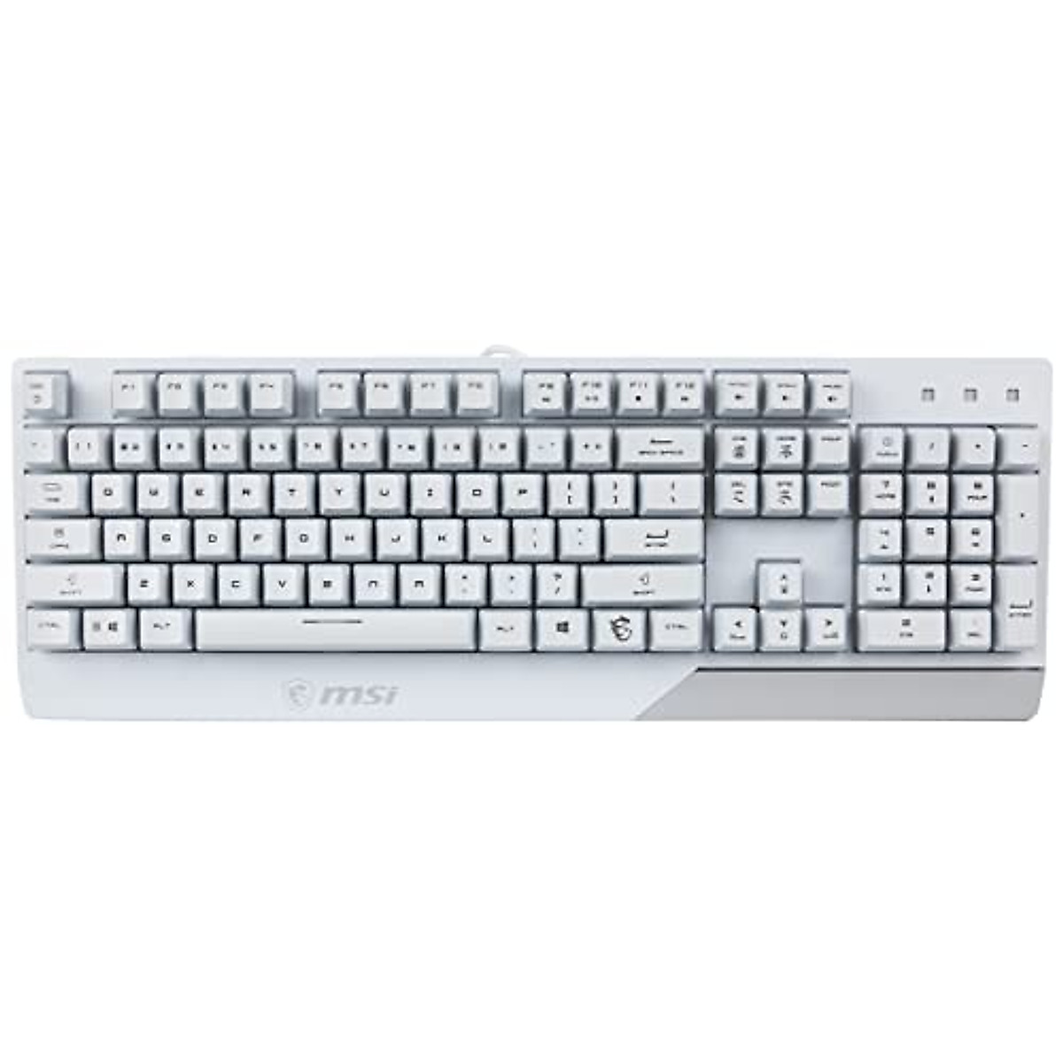 MSI Vigor Backlit RGB Dedicated Hotkeys Anti-Ghosting Mechanical Feel Gaming Keyboard (Vigor GK30 White US)