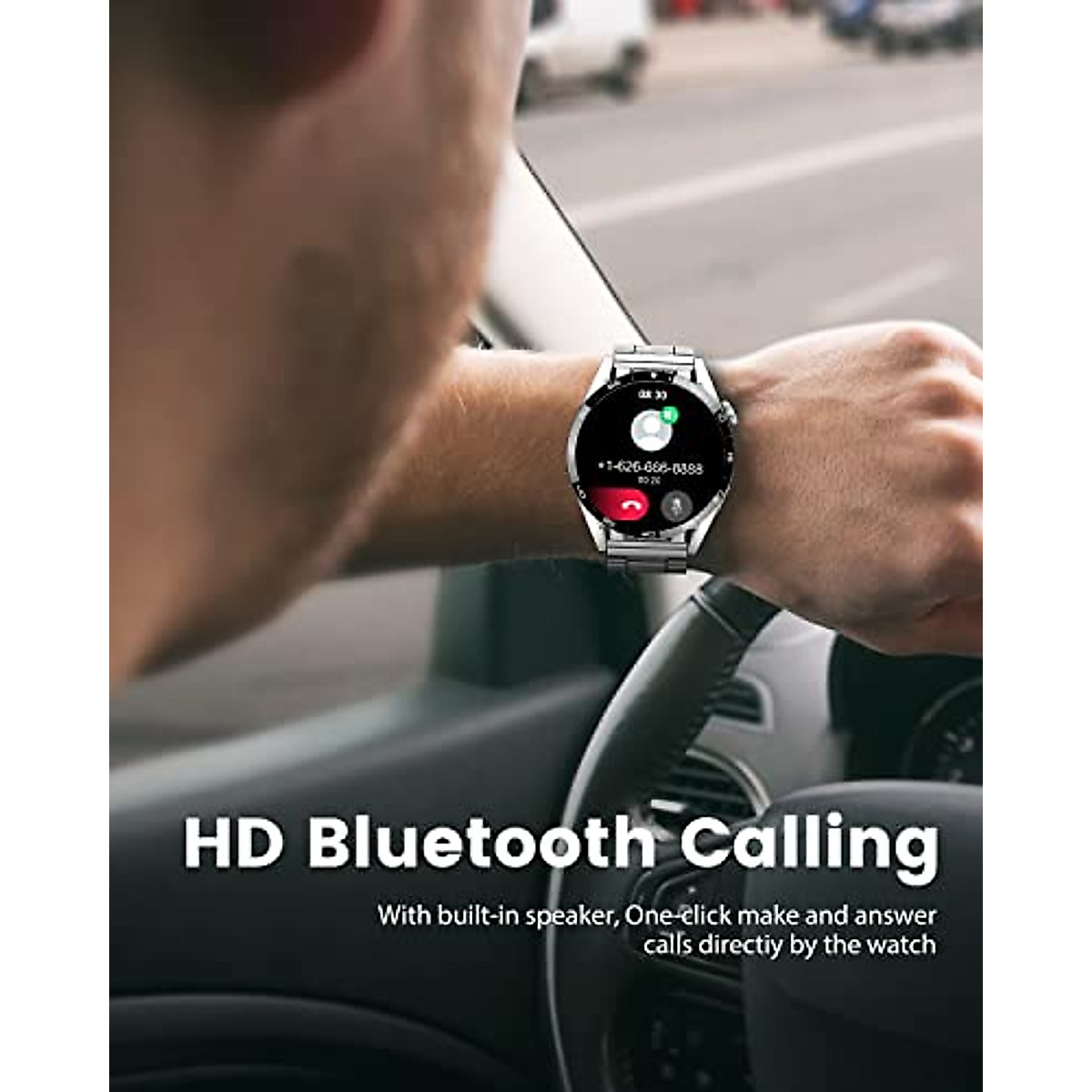 LIGE Smart Watch for Men Bluetooth Call Answering, Fitness Tracker Watch with Heart Rate/BP/Sleep Monitor Step Counter, 2023 1.3'' HD Full Touch Screen Waterproof Smartwatches for iPhone Android